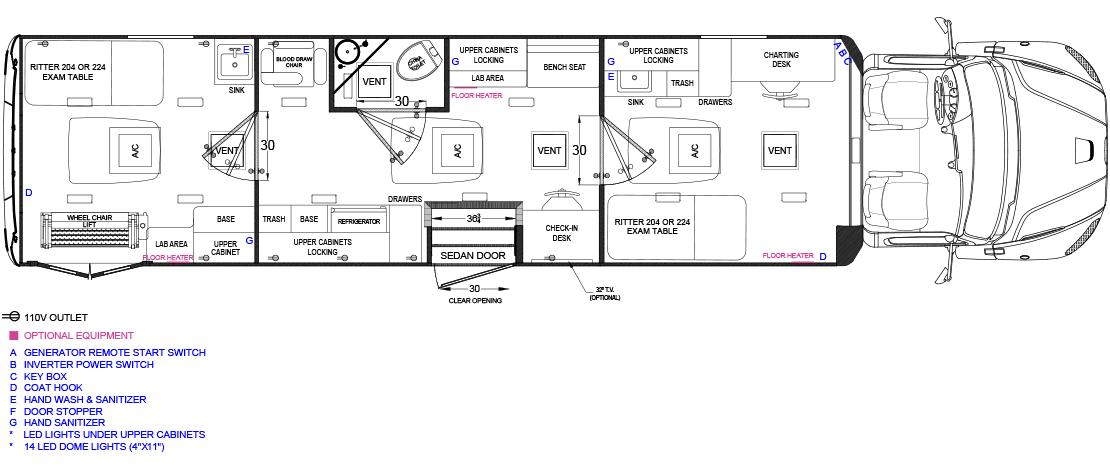 40ft Three Room ADA Mobile Medical Clinic - TESCO Specialty Vehicles